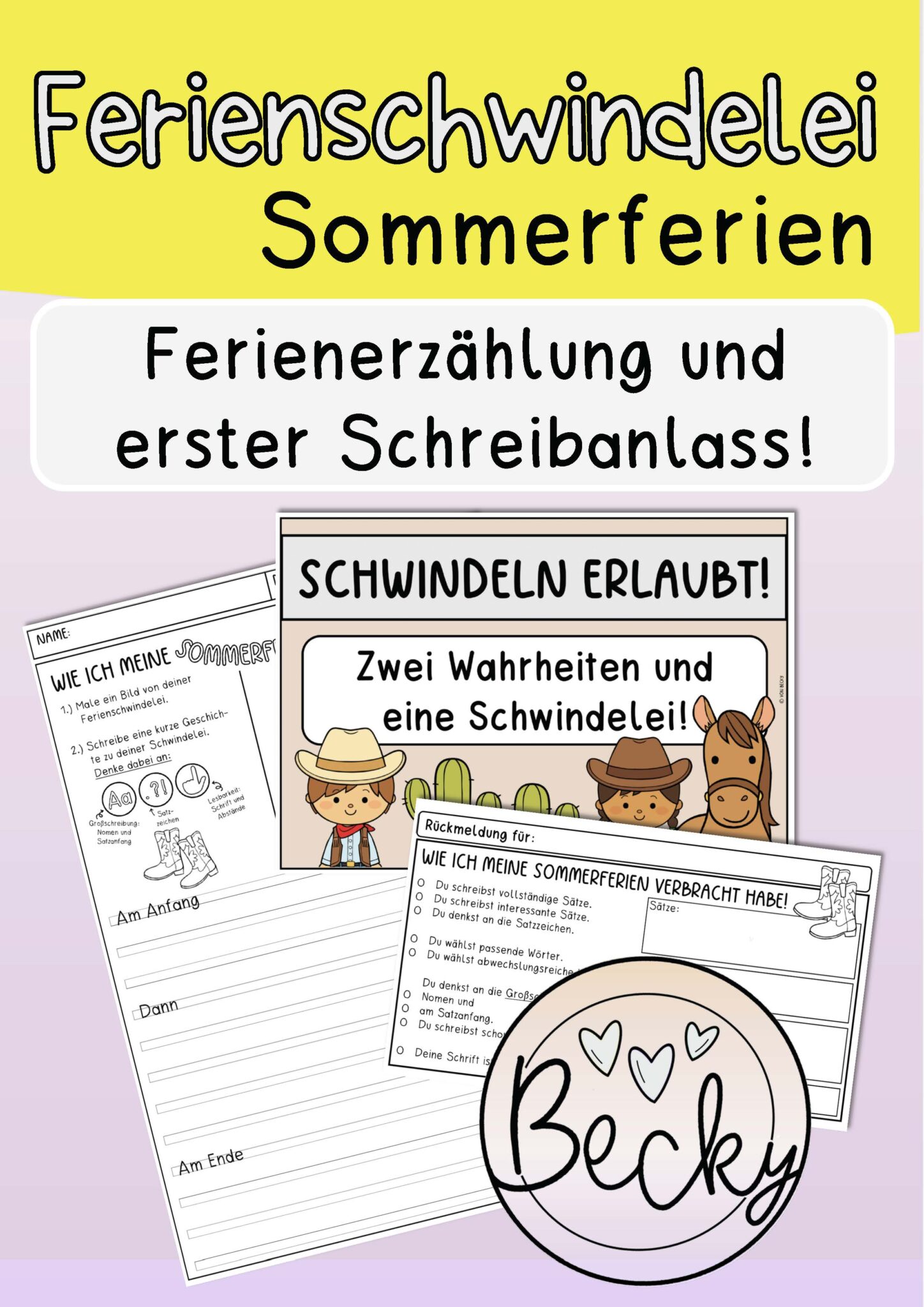 Wiederholungsheft Deutsch Klasse 4 (Sommer) | Becky